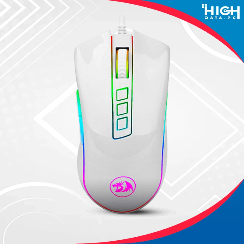 MOUSE RED DRAGON M711 COBRA WHITE 10K DPI-2MS - High Data PC