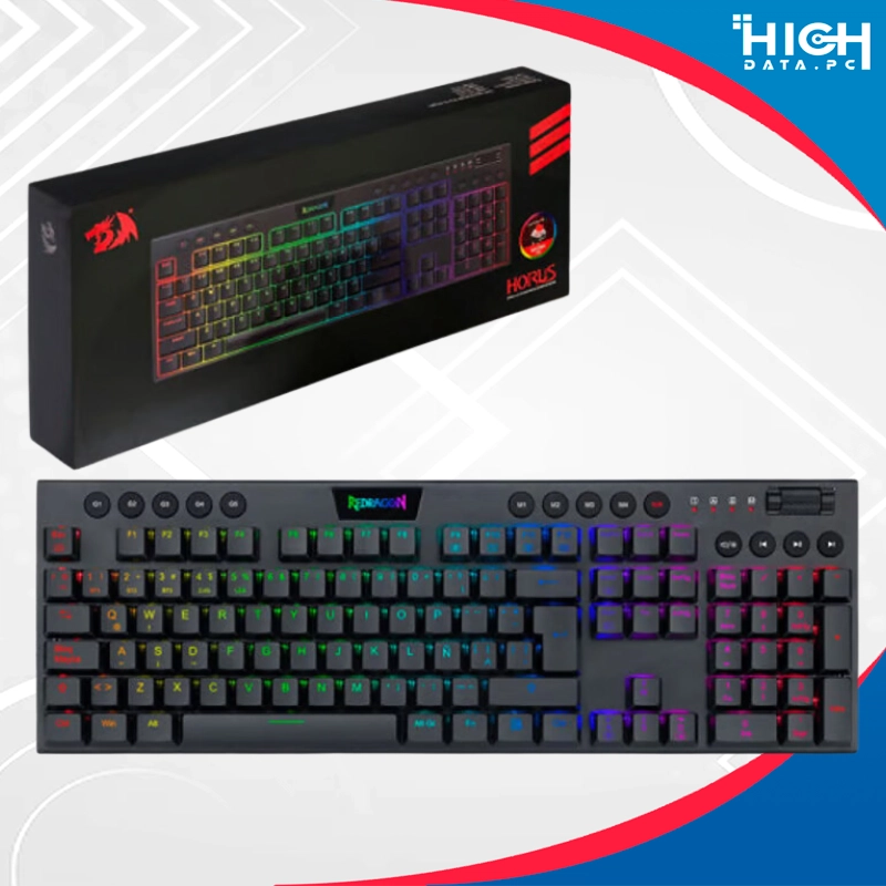 TECLADO RED DRAGON HORUS FS WIRELESS K618 RGB ESPAÑOL SWITCH ROJO 100% - High Data PC